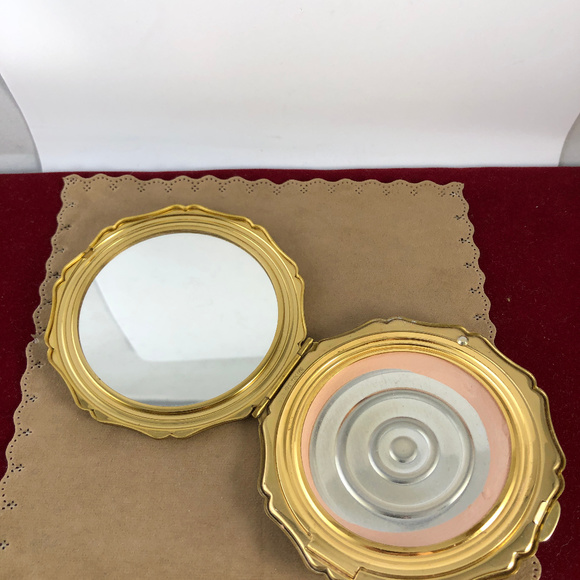 Vintage | Bags | Vintage Stratton Compact Pheasant Pink Gold Black ...